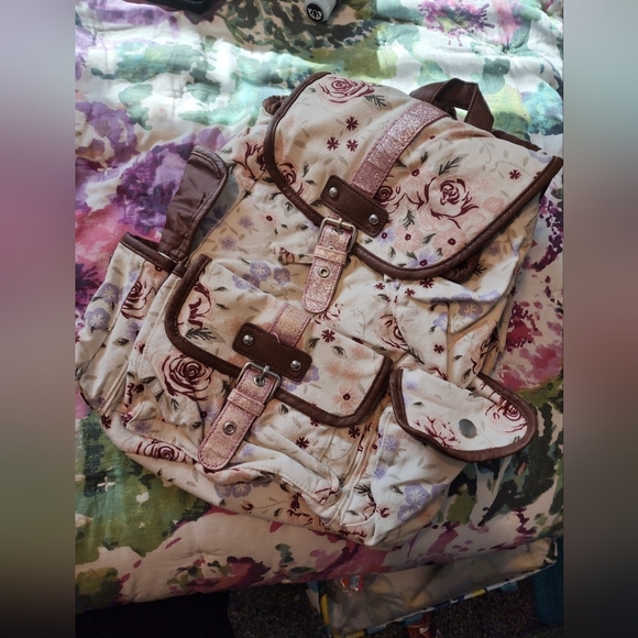 Candie's | Bags | Candies Pink Glitter Floral Backpack | Poshmark